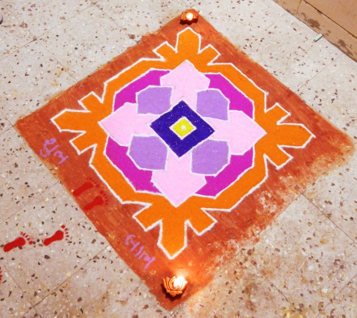 20 Exquisite Diwali Rangoli Designs (Using Flowers, Diyas and Papercraft)