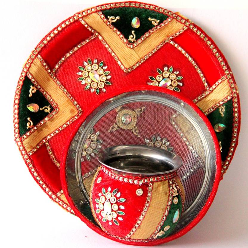 Pooja Thali Decoration for Karwa Chauth - Buy Online