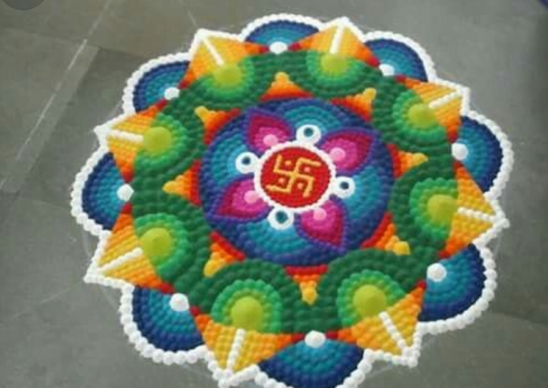 10 Rangoli Designs Using Holi Color - The Champa Tree