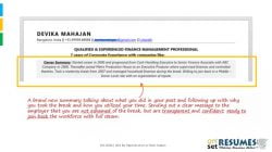 Sample Resume After Career Break for Women Returning to Work